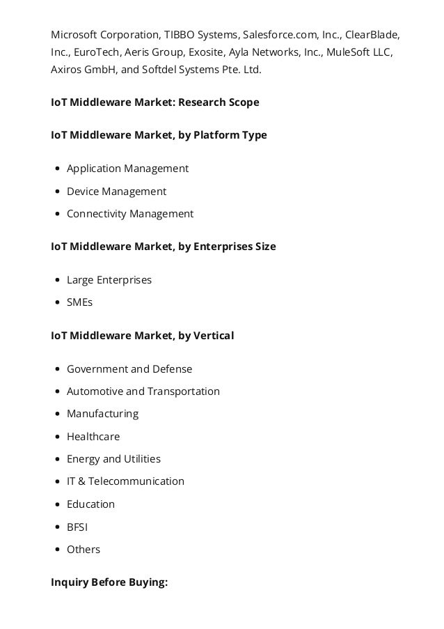 IoT Middleware Market | PDF | Cloud Computing | Internet