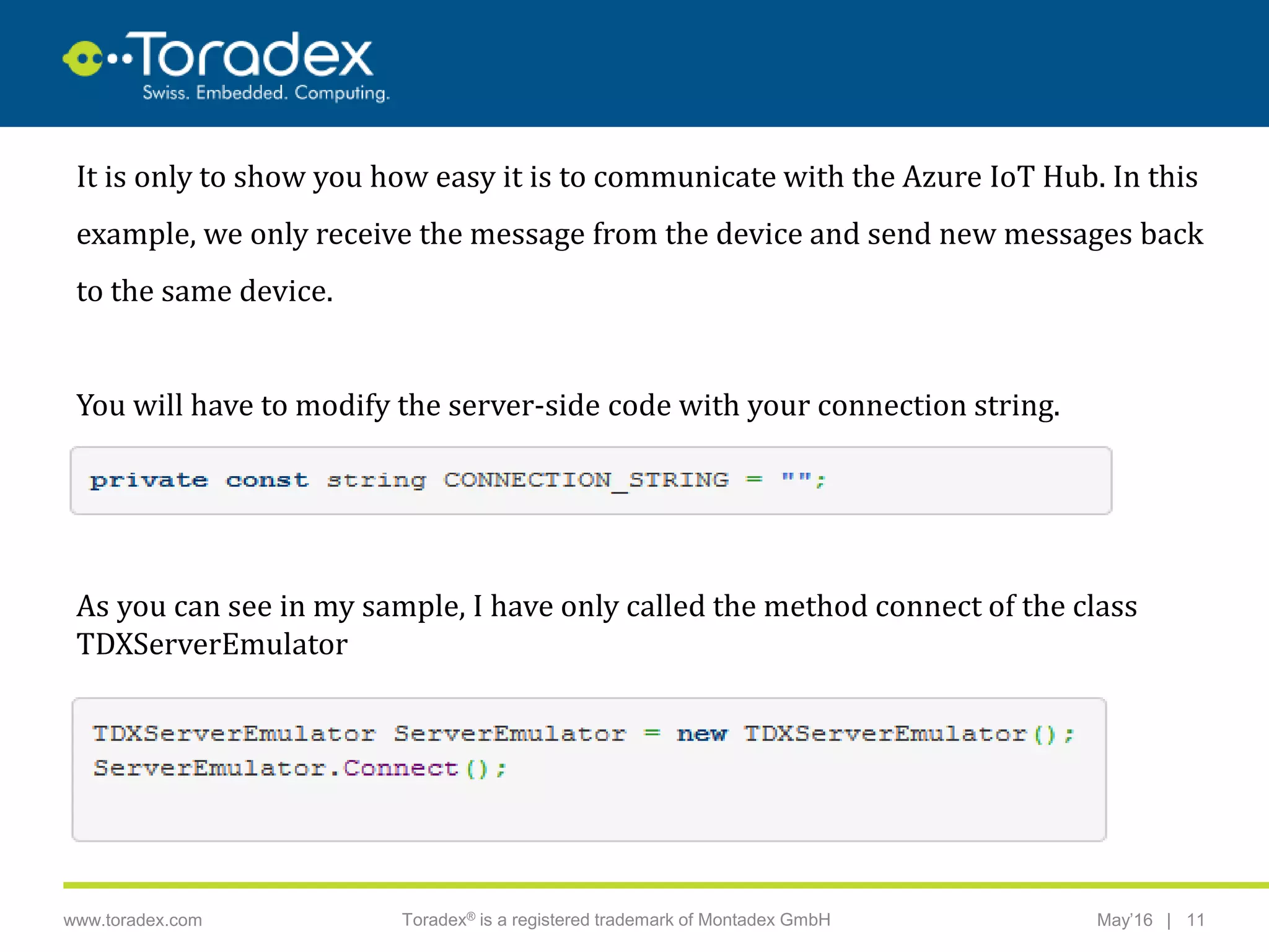 IoT Parking Lot Demo on Toradex Modules | PPTX