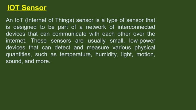 IOT sensor actuators for different devices | PPT IOT sensor actuators for different devices | PPT