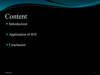 Iot presentation | PPTX | Internet of Things | Internet