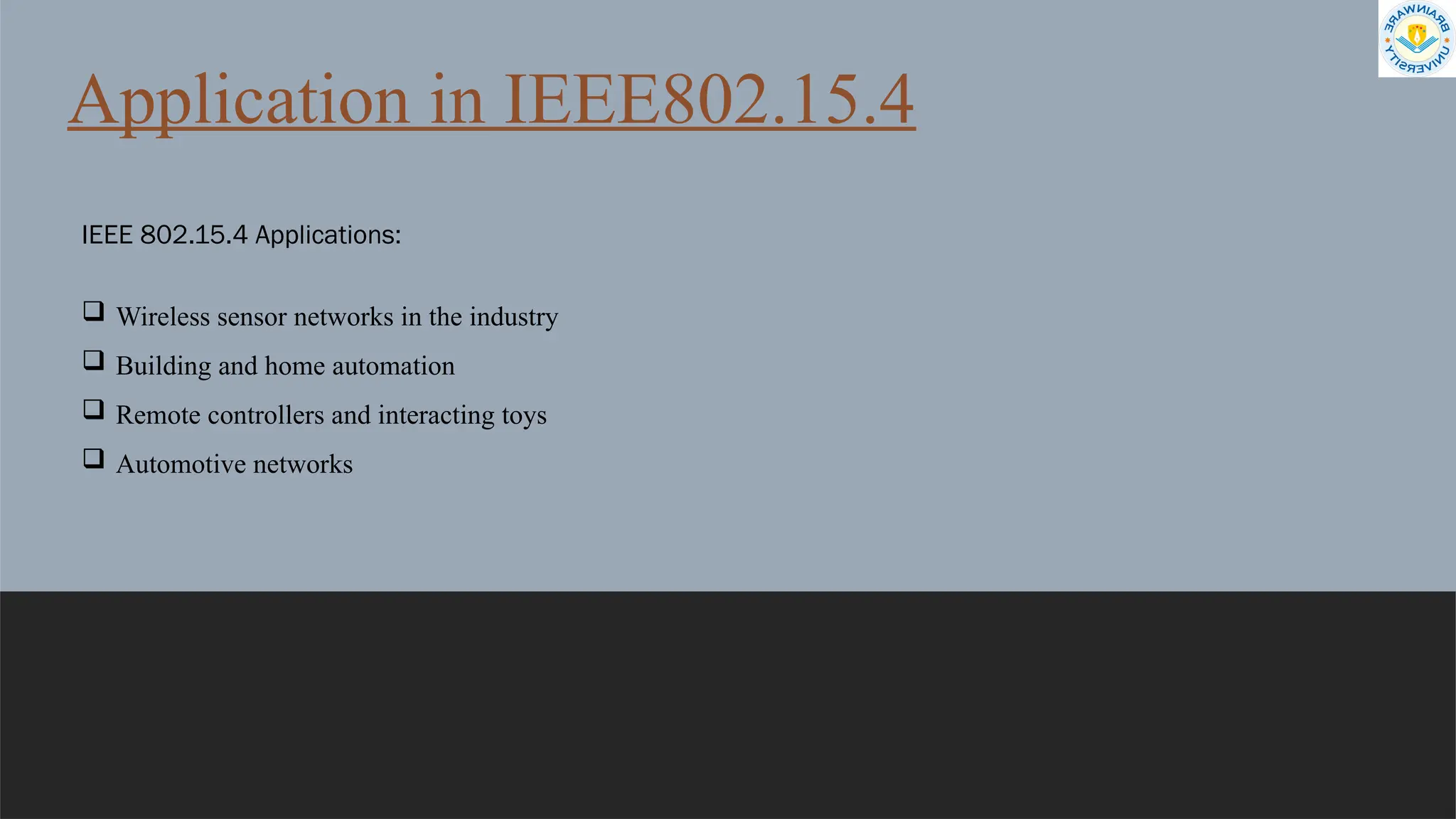 IEEE 802.15.4 in IoT Networks: Design, Performance, and Applications. | PPTX