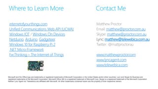 Internet of Things (IoT) and Microsoft Lync | PPT