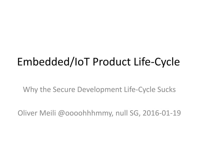 IoT Product Life Cycle and Security | PPT