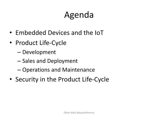 IoT Product Life Cycle and Security | PPT