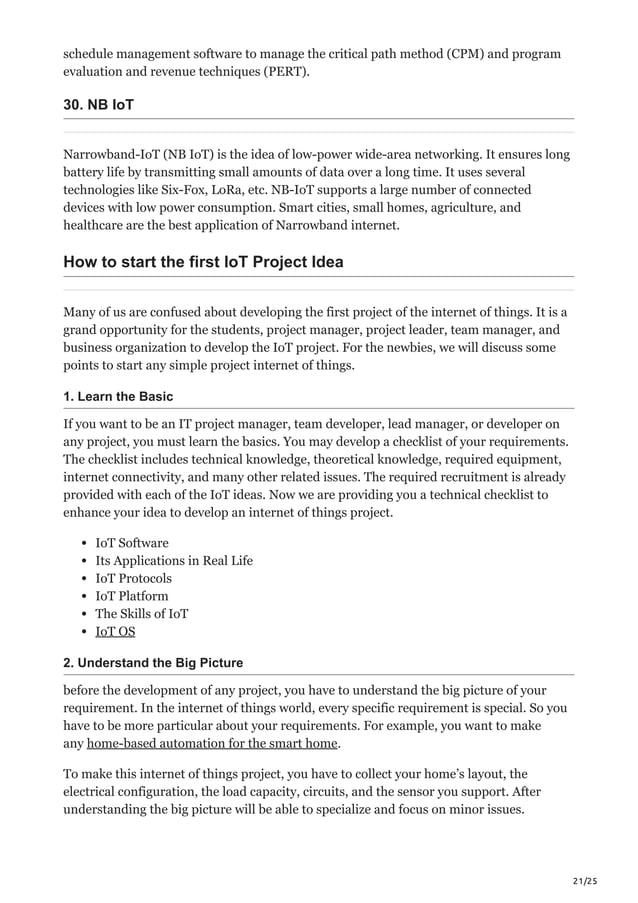 IoT project: best 30 ideas with cloud, raspberry pi, and arduino | PDF