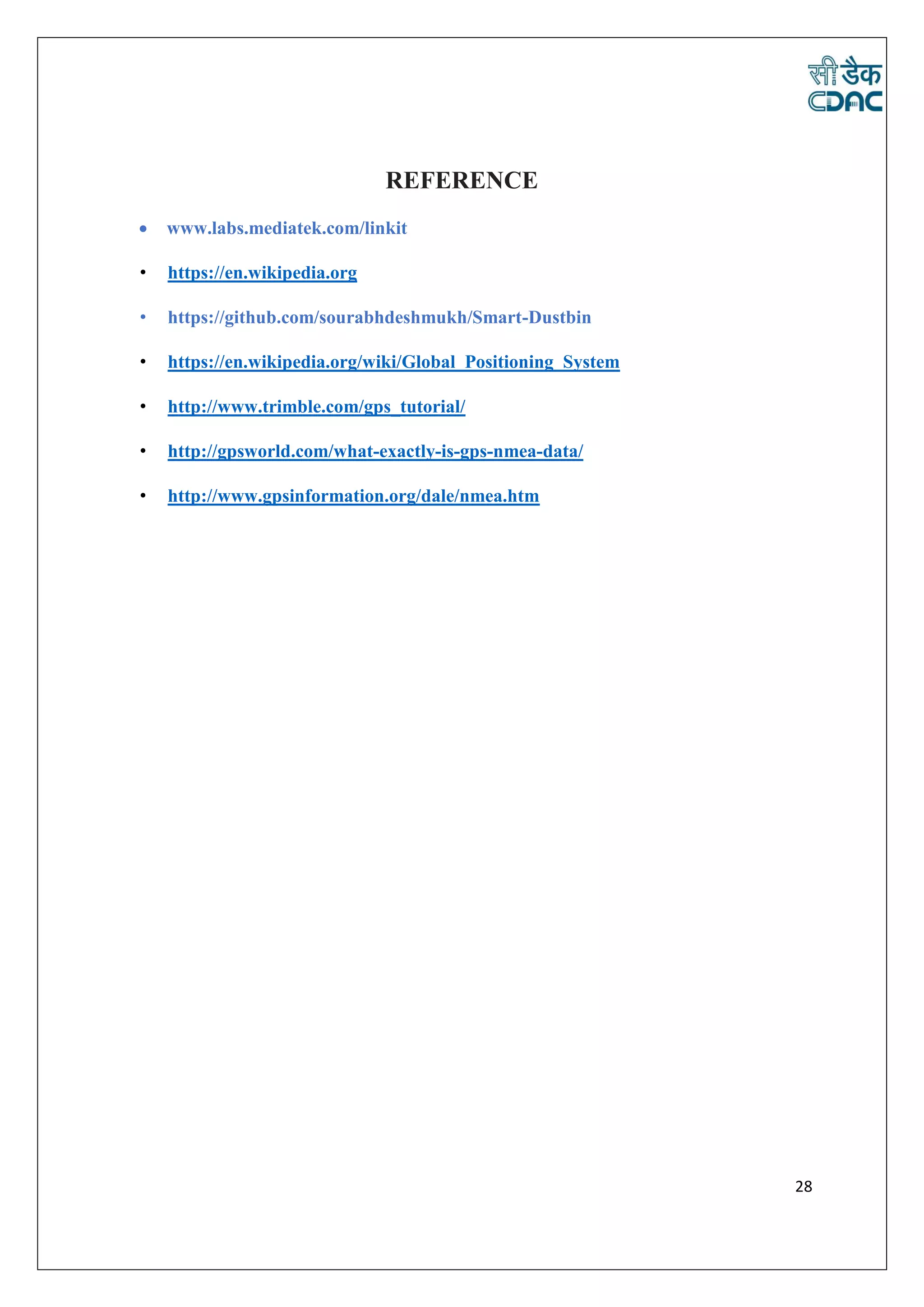 Project report on Iot Based Garbage Monitoring System | PDF