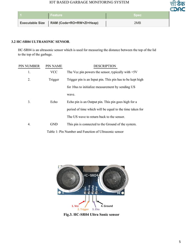 Project report on Iot Based Garbage Monitoring System | PDF