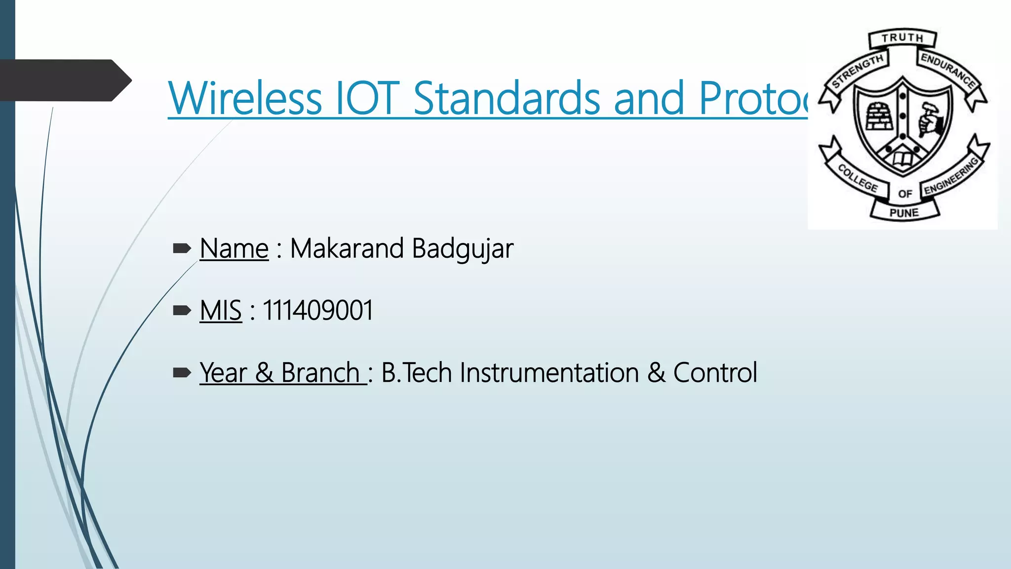 Iot protocols seminar | PPT