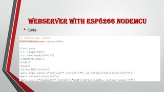 IOT NodeMCU - NodeMCU Webserver | PPT