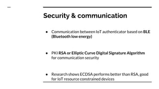 Iot security and Authentication solution | PPTX