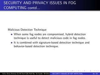 Security Issues of IoT with Fog | PPT