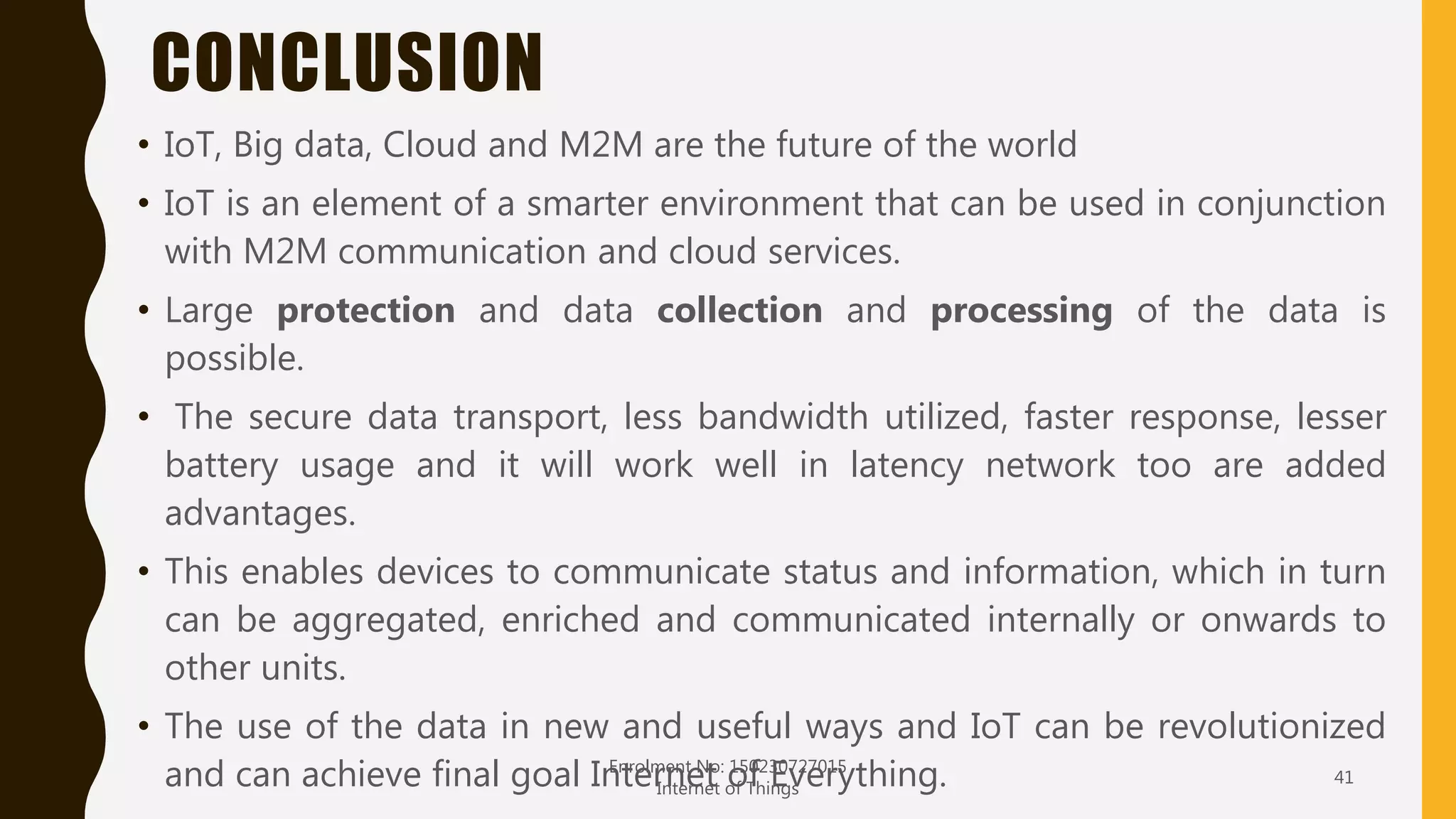 Internet of Things with Cloud Computing and M2M Communication | PPTX