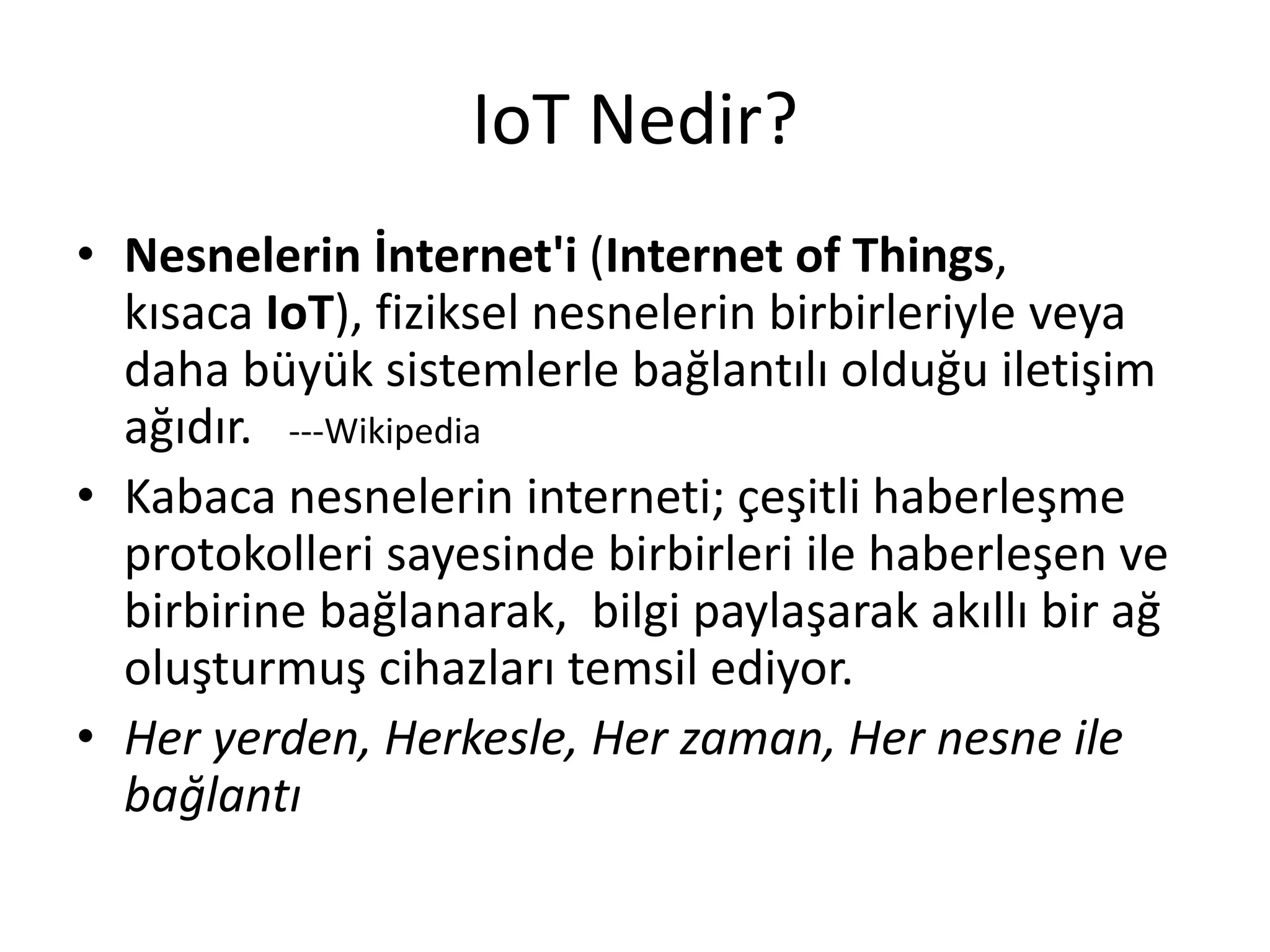 Iot sistemler ve güvenlik | PPTX