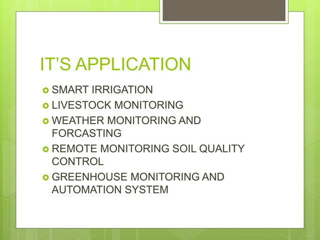 Smart agriculture system | PPTX | Agriculture | Industries