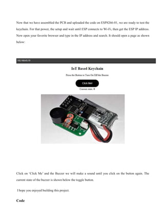 IoT Smart keychain finder project | DOCX