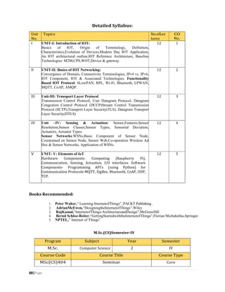 IoT Syllabus.pdf for prsu student of 4th sem | PDF