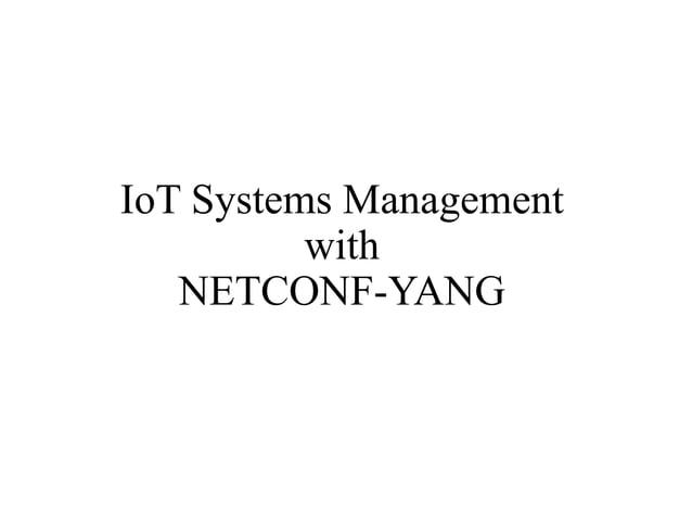 Io t system management with | PPTX | Internet | Computing