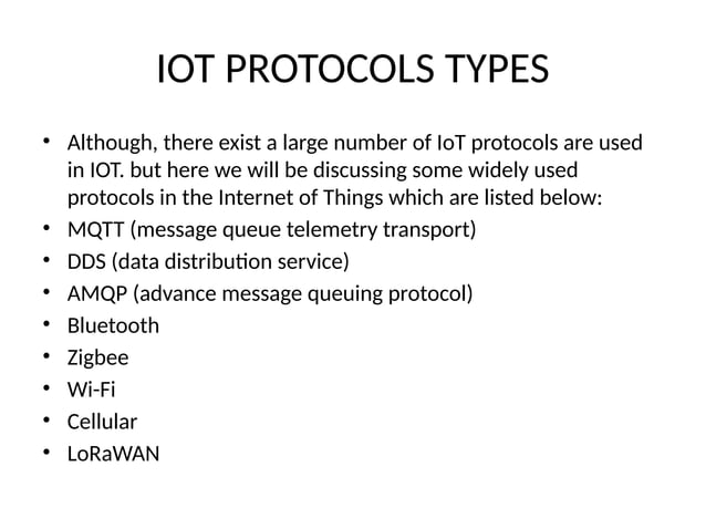This Is A Presentation On Iot Protocols Pptx