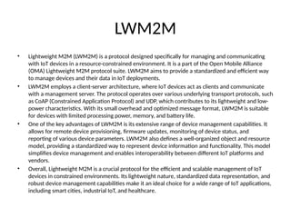 This is a presentation on IOT protocols. | PPTX