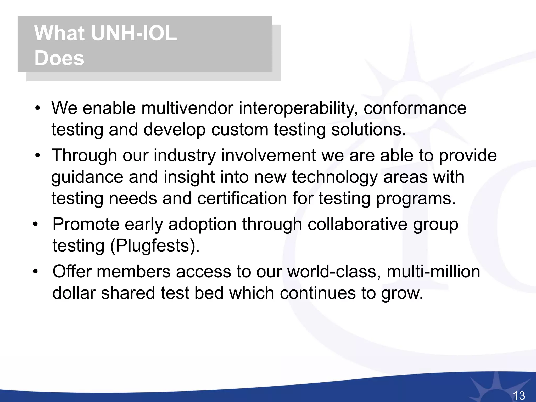 UNH-IOL Internet of Things (IoT) IP Testing Service | PPT