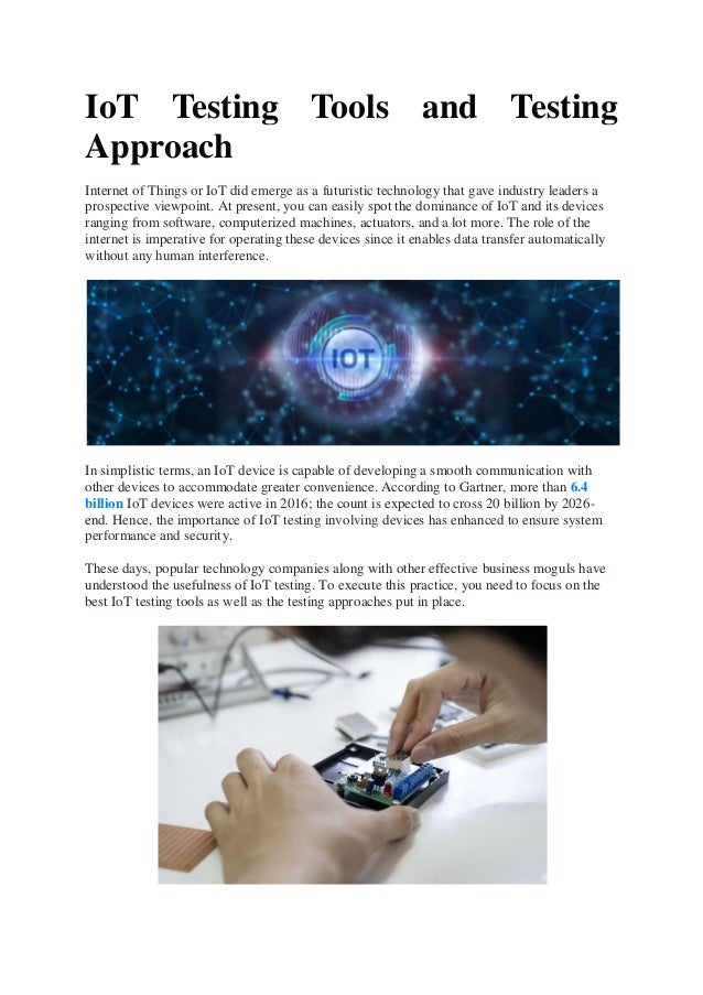 Iot Testing Tools And Testing Approach