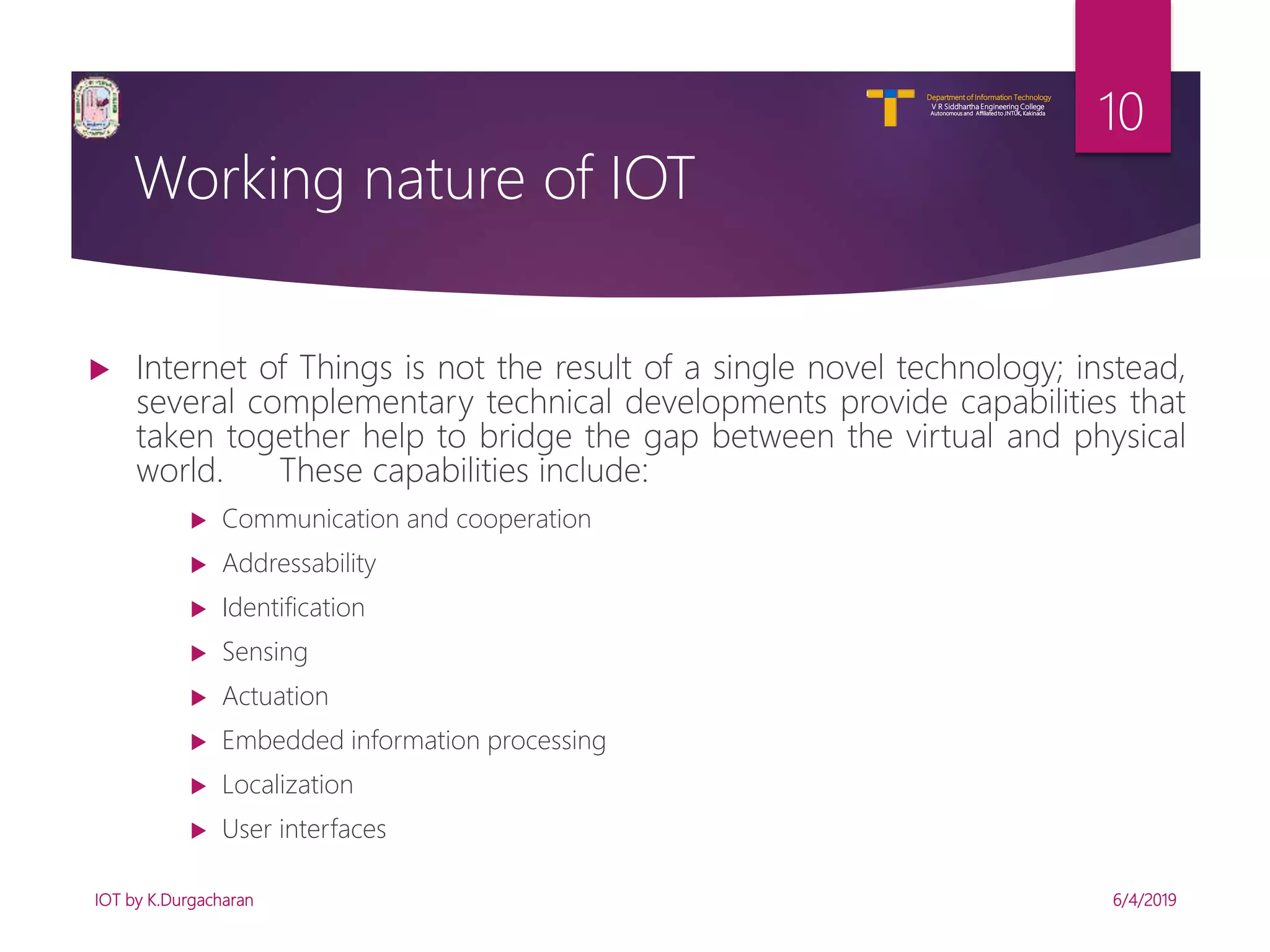 IOT Unit-1 (Introduction to IOT) by Durgacharan | PPTX