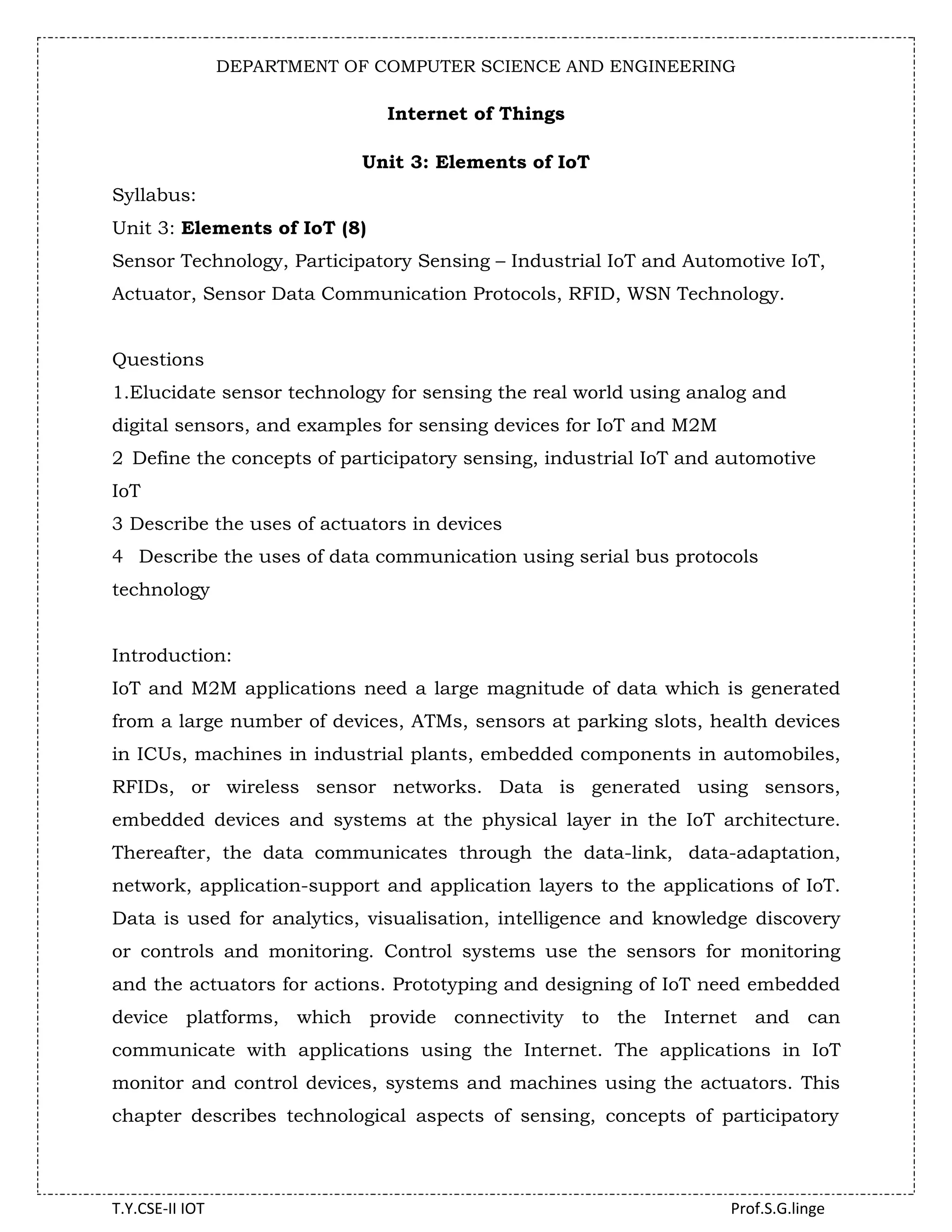 IoT elements of Iot | PDF