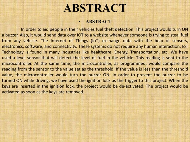 IOT Vehicle Fuel Theft Detection System Using Arduino.pptx | Gasoline ...