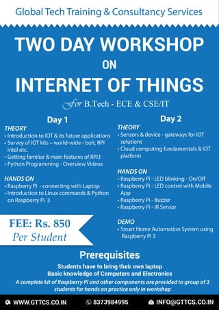 TWO DAYS WORKSHOP ON IOT | PDF