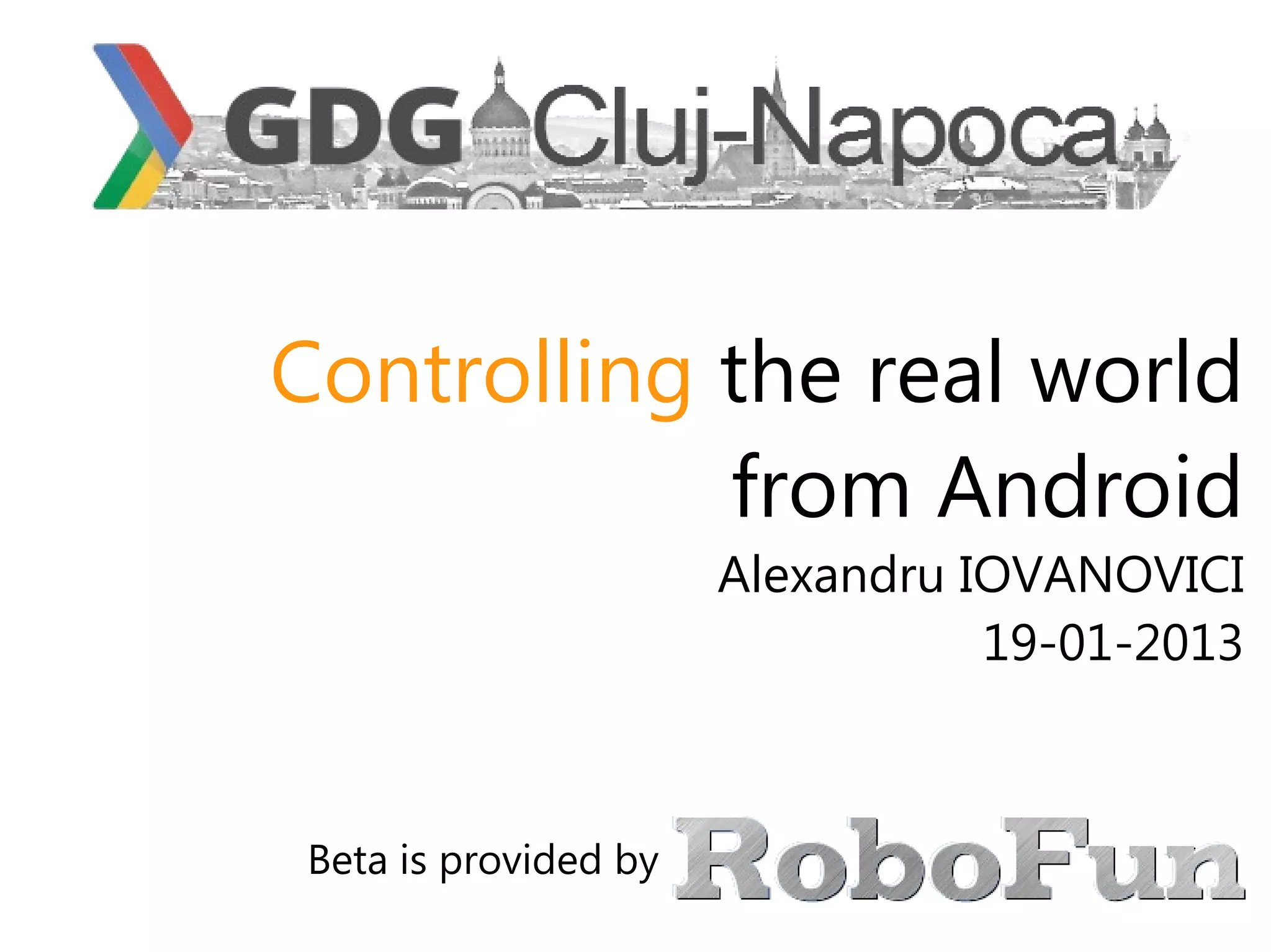 GDG-CJ; Andorid and Arduino: Amarino | PPT