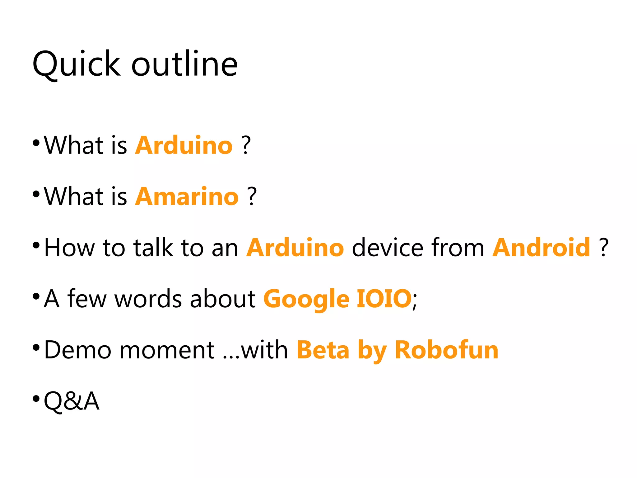 GDG-CJ; Andorid and Arduino: Amarino | PPT