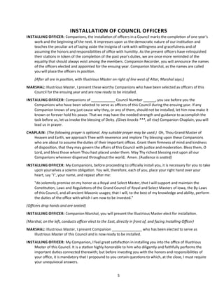 Iowa councilritual2015 installationofofficers | PDF