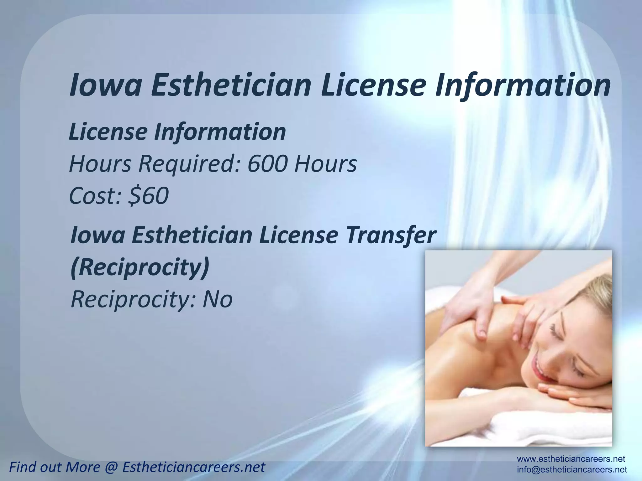 Iowa esthetician license information | PPT