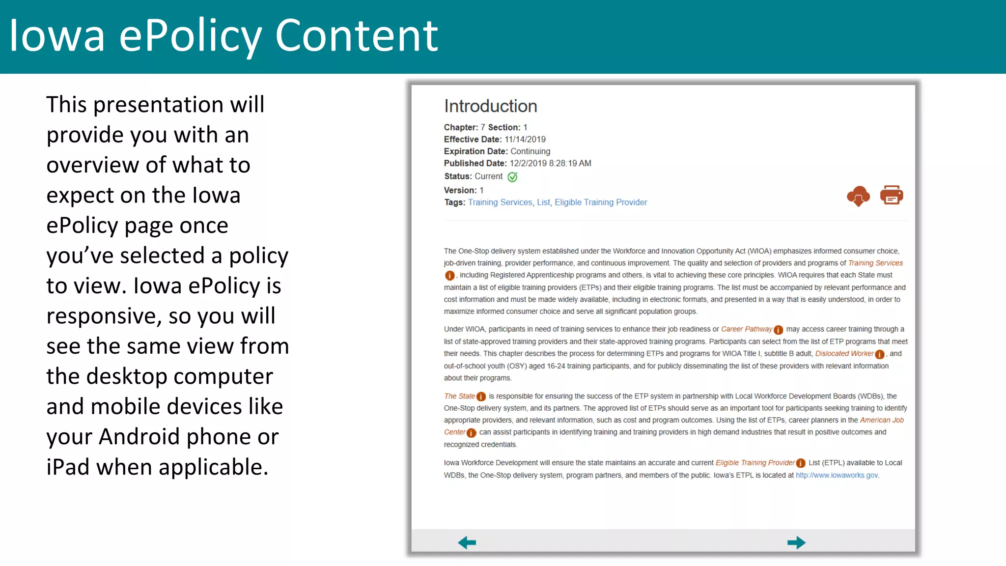 Exploring the Iowa ePolicy | PPT