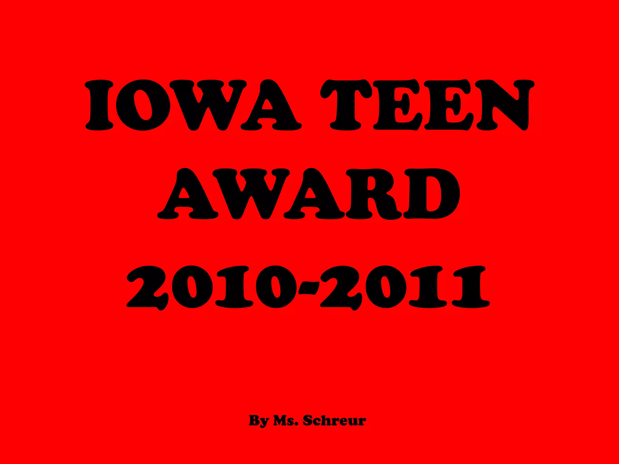 Iowa teen award | PPTX