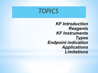 Karl fischer titration | PPTX