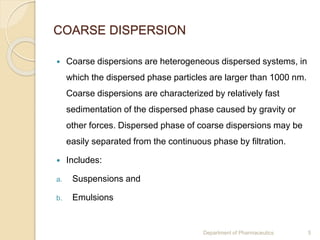 DISPERSE SYSTEM PRODUCTION | PPTX