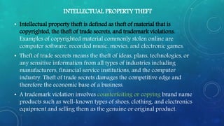 Intellectual property theft | PPTX | Business | Business and Finance