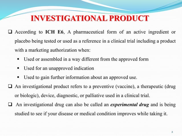 Investigational Product. | PPTX