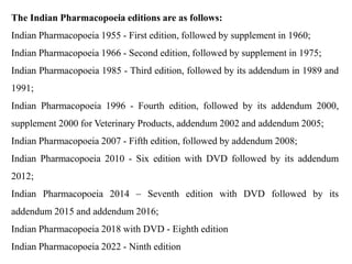 In detail - Indian Pharmacopoeia IP.pptx