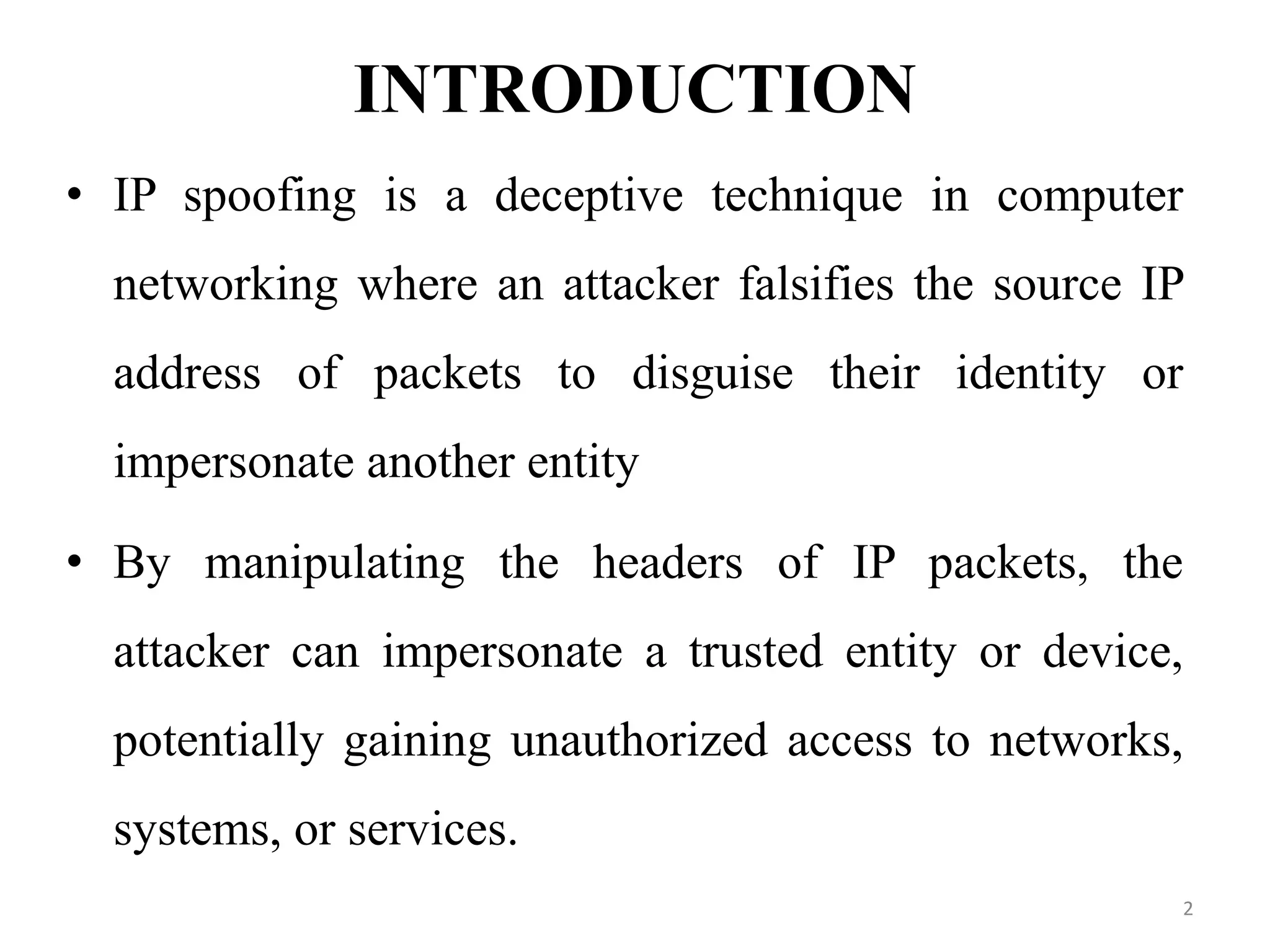 Internet Protocol Spoofing Presentation PPT | PPT