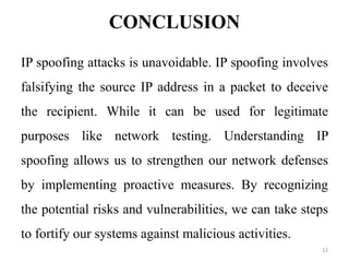 Internet Protocol Spoofing Presentation PPT | PPTX | Information and Network Security | Computing