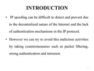 Internet Protocol Spoofing Presentation PPT | PPTX | Information and Network Security | Computing