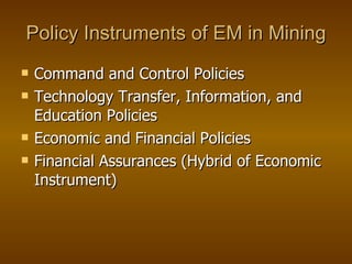 Economic Instruments Mining Industry Peru | PPT