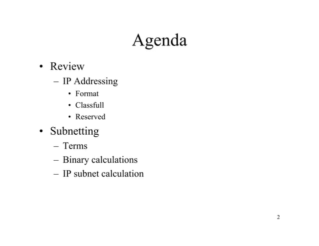 Ip Subnetting Ppt