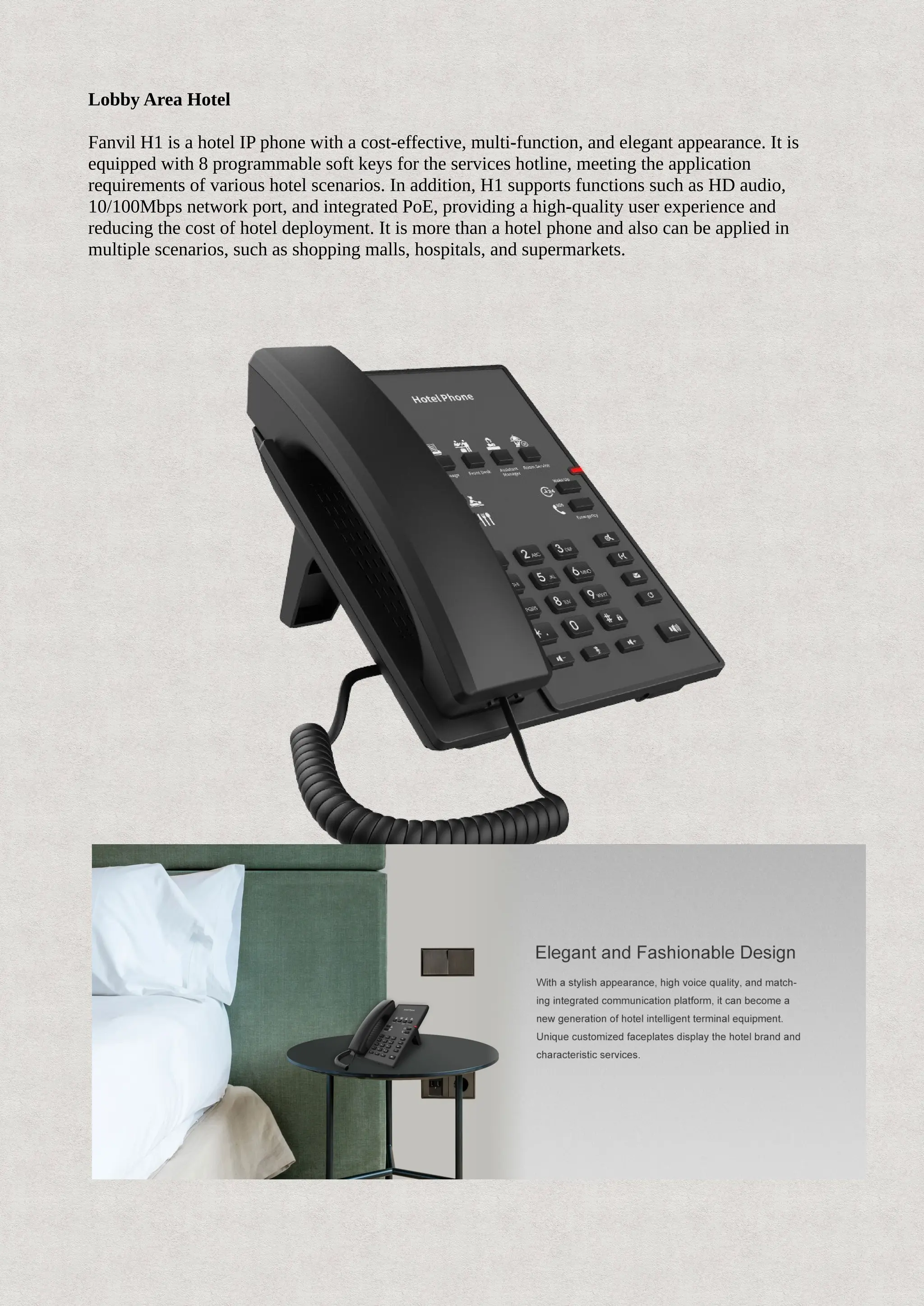 Hotel specific IP Phones for different needs and areas in your big ...