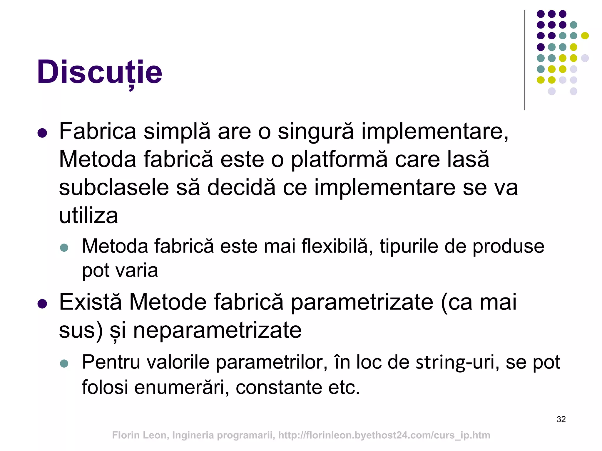 Sabloane de proiectare creationale (I) | PPT