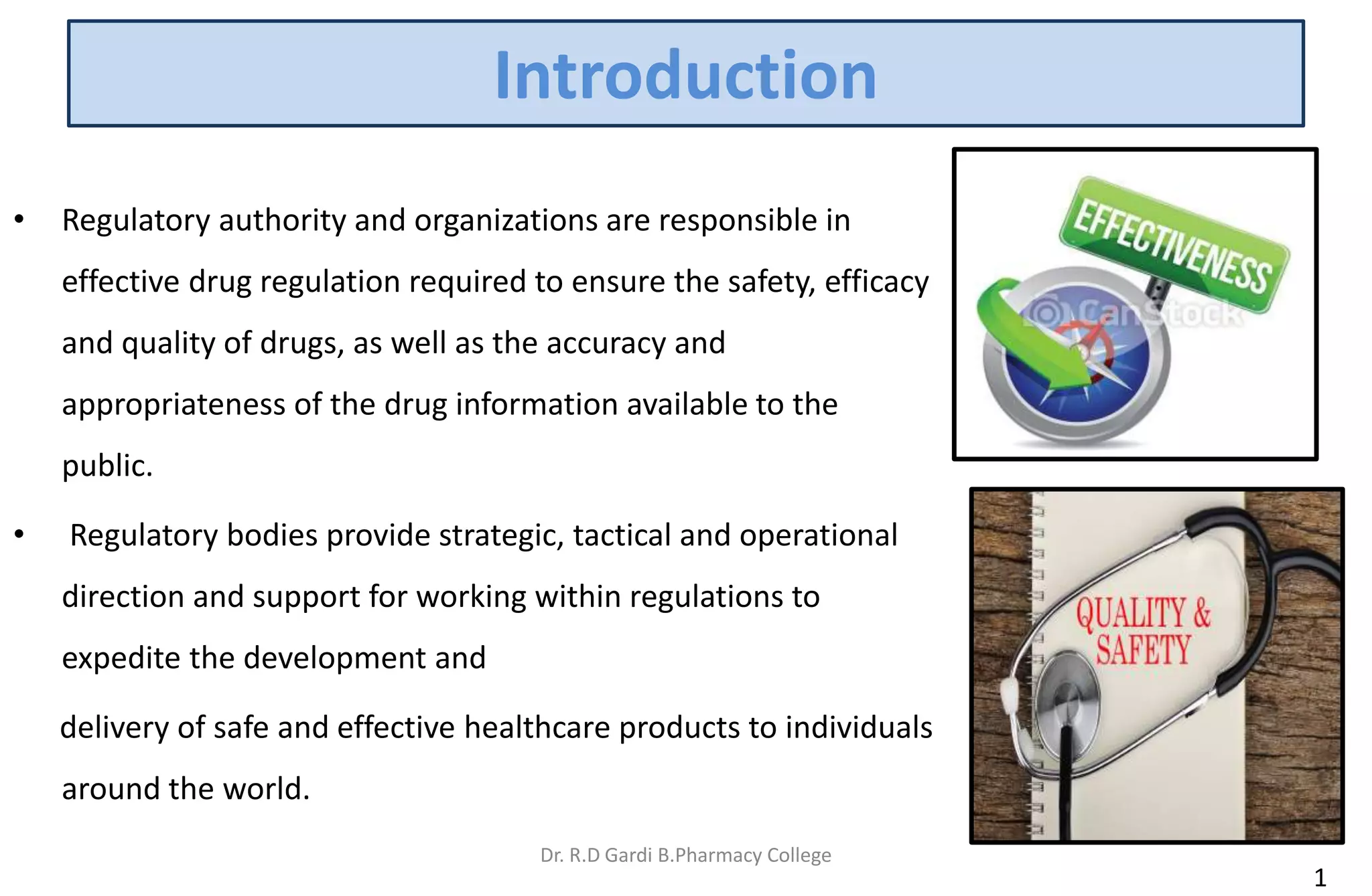 Approved regulatory bodies and agencies. | PPTX