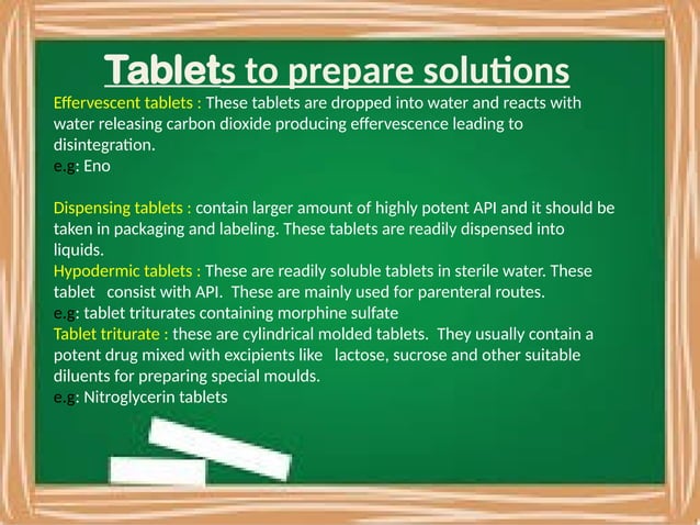 Tablets •|• [types of tablets] and classification of tablets | PPTX
