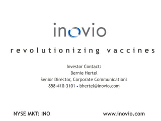 Inovio Pharmaceuticals 2012 Investor Presentation | PPT